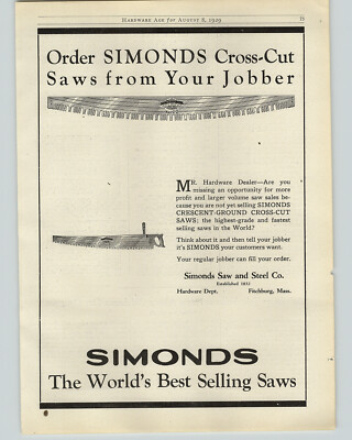 1929 PAPER AD Simonds 1 One 2 Two Man Cross Cut Saw #22 | eBay