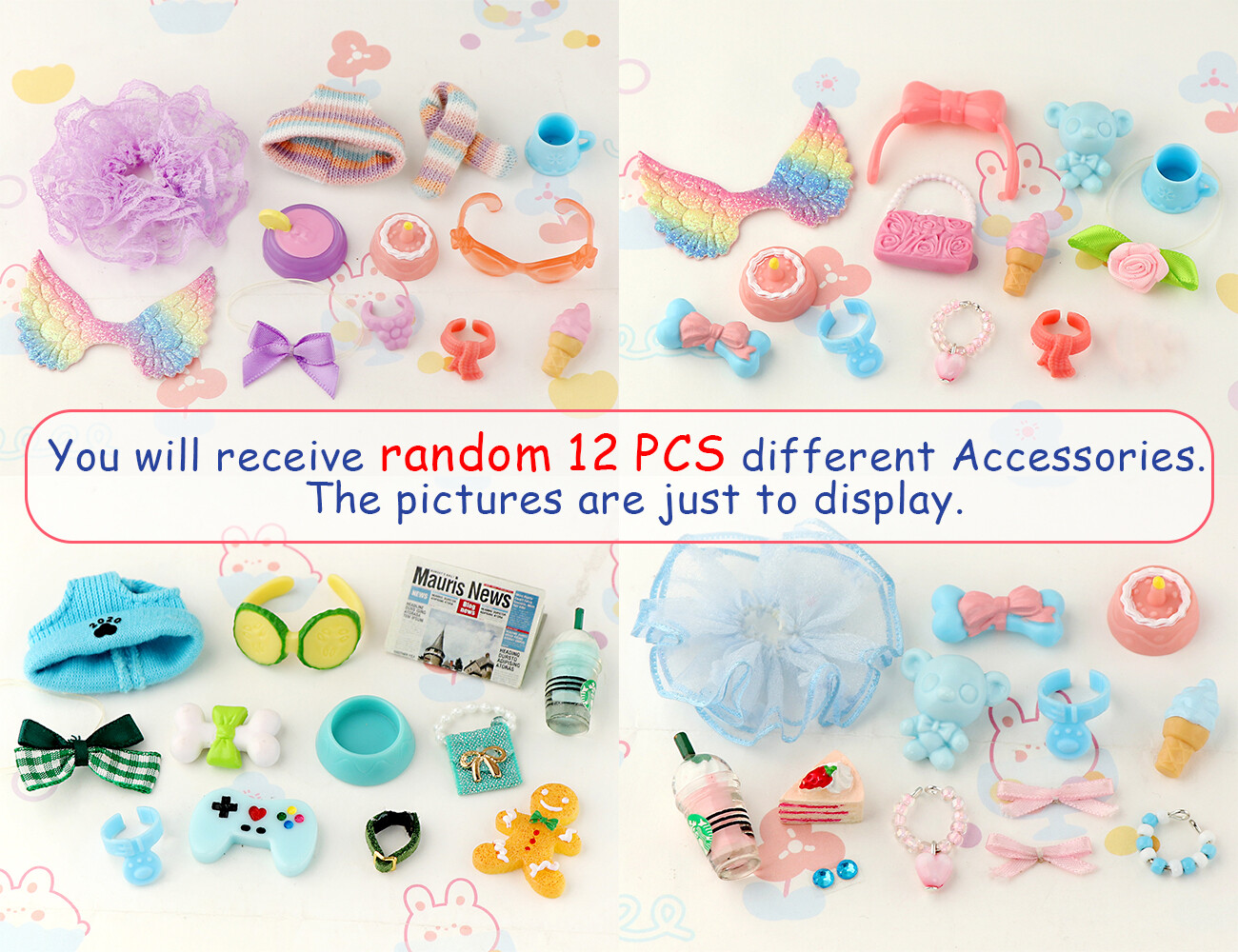 LPS Random Accessories 12x Clothes Collar Bow Drink Outfit For Littlest ...