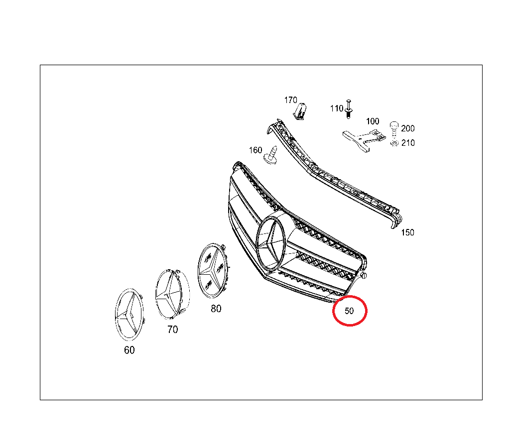 MERCEDES-BENZ C W204 Radiator Grille A2048802483 NEW GENUINE | eBay