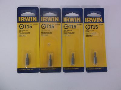Lot of 4 IRWIN 3053024 T15 Torx® Screwdriver Bit, 1/4" Shank Size (F46F ...