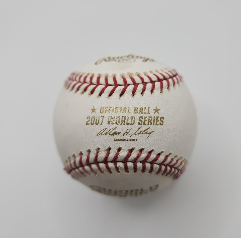 Jason Varitek Signed 2007 World Series Baseball ROMLB DAMAGED BALL RAD ...