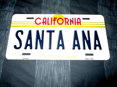 SANTA ANA CALIFORNIA Metal License Plate #2a NEW | eBay