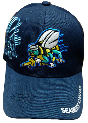US Navy, Seabee Emblem, Emblem shadow, "Seabees Can Do" on bill, navy ...