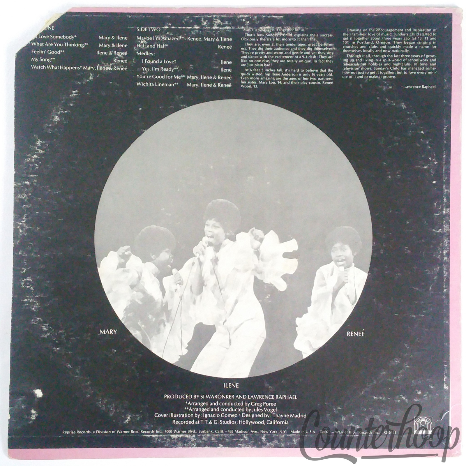 Sunday's Child - S/T 1970 VG Reprise Records – RS6425 Greg Poree / Ren ...