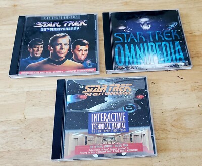 STAR TREK CD ROM LOT - OMIPEDIA / TOS 25TH ANNIVERSARY / TNG ...