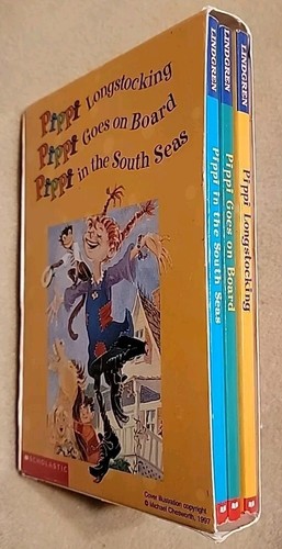 Pippi Longstocking Book Boxed Set Of 3 Scholastic 1997 Goes On Board ...
