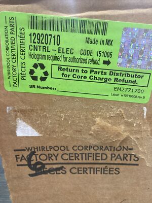 12920710 Whirlpool Control Board For Select Refrigerators | eBay