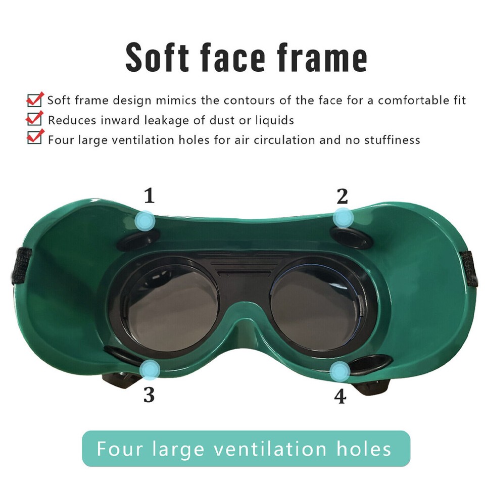 Flip Up Oxy Cutting Welding Safety Glasses Solder Welder Goggles Eye ...