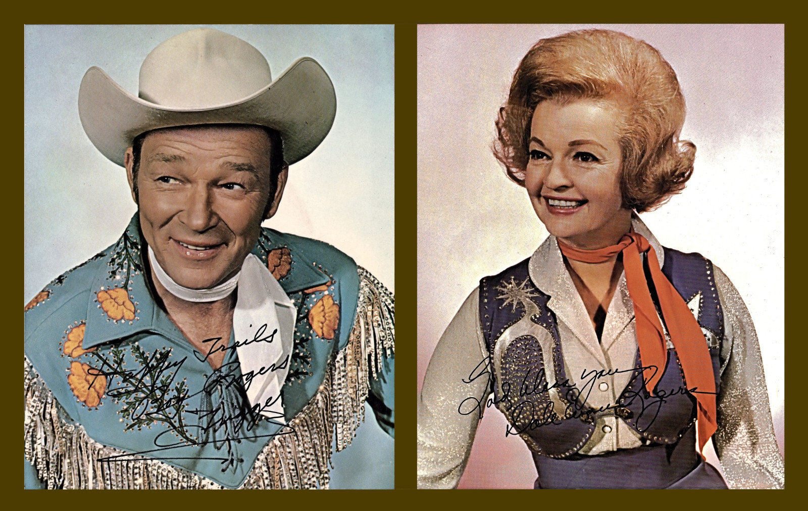 Roy Rogers & Dale Evans Autographed 8 By 10 Inch Photographs Excellent ...