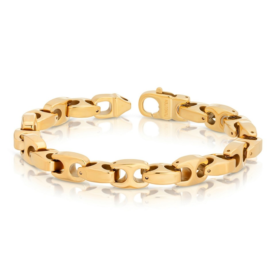 HEAVY 9.5mm BIKER TUNGSTEN CARBIDE MEN'S CHAIN (TUC 002) GOLD - FREE ...