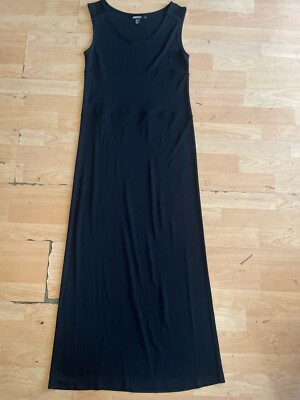DKNY Vintage Black Column Maxi Dress Size M Women Sleeveless Casual C3 ...