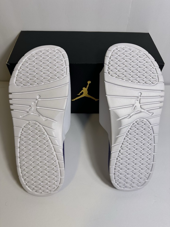 Jordan Hydro V Retro Slide 555501-103 White Emerald Grape Men’s Size 10 ...