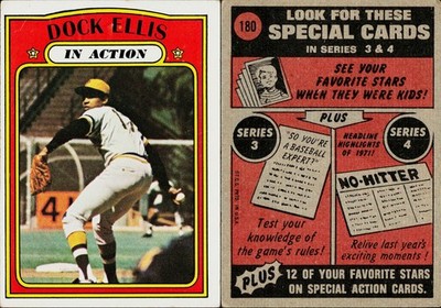 1972 Topps Baseball Card #180 In Action - Dock Ellis | eBay