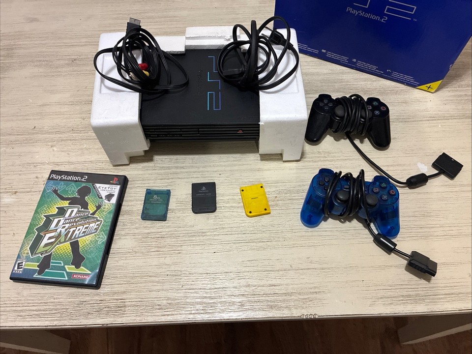 PlayStation 2 With Box 2 Controllers 3 Memory Cards And 1 Game Complete ...