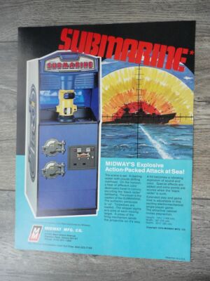 Submarine Video Arcade Machine Flyer Original Midway Brochure | eBay