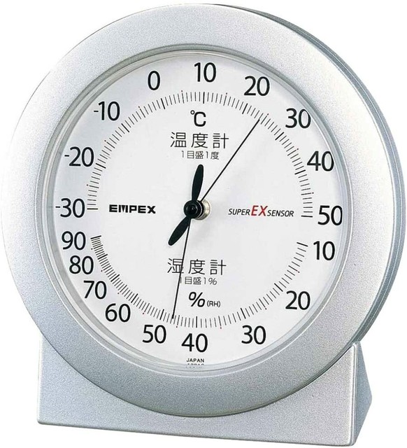 EMPEX Temperature Hygrometer Super EX High Shine Silver EX-2767 for ...