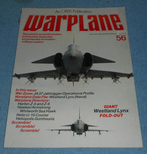 Warplane Magazine #56 Westland Lynx Fold-Out Poster & Cutaway Drawing ...