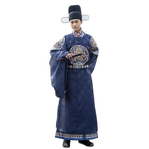 Red Round Neck Dragon Embroidered Wedding Dresses Men Chinese ...