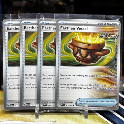 Earthen Vessel 163/182 Item Playset (4x) Paradox Rift Pokémon TCG Card ...