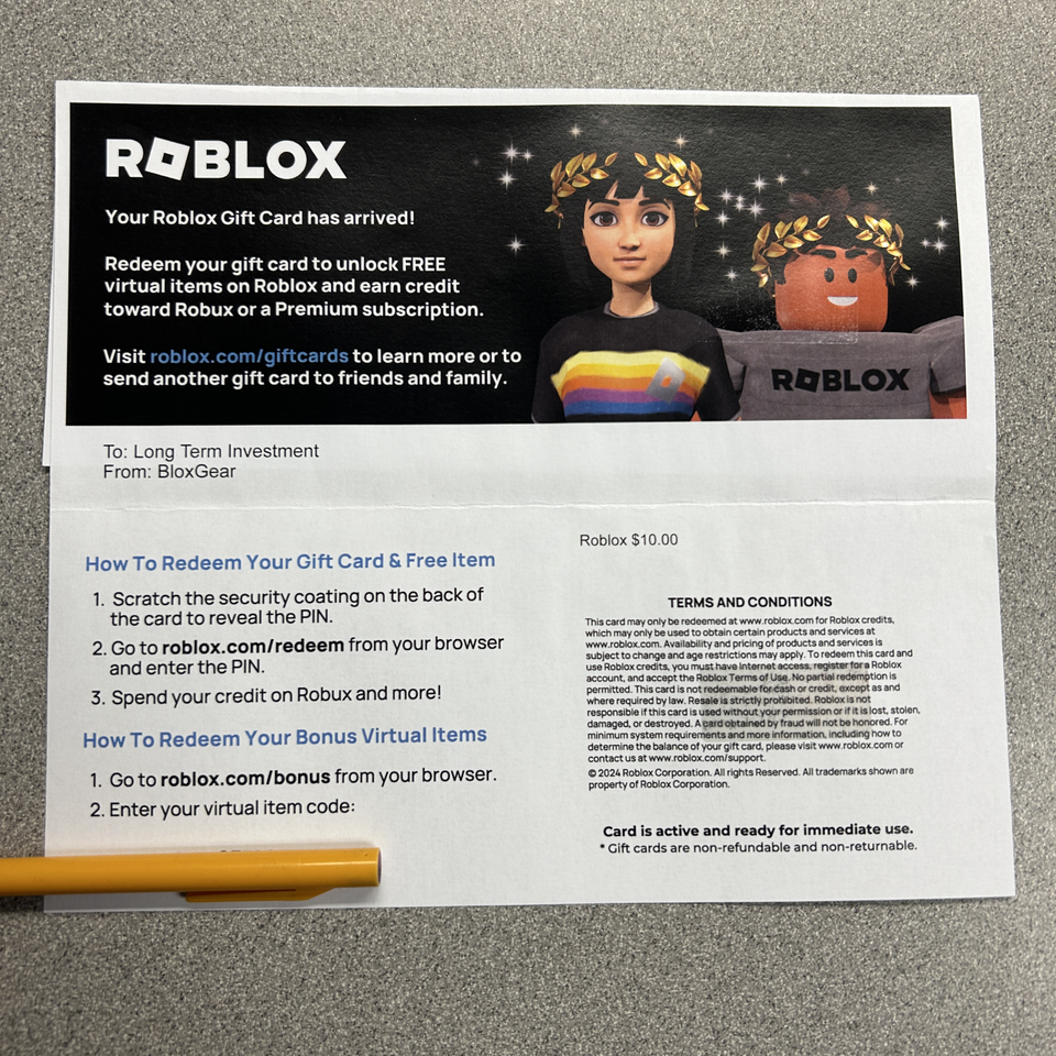 You Pick Roblox Virtual Game Items With Effects Limited Edition Sent By ...