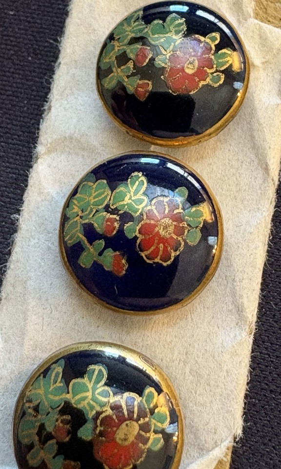 SET 12 VINTAGE JAPANESE SATSUMA PORCELAIN BUTTONS HAND PAINTED | eBay