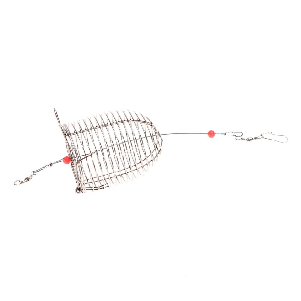 6Pcs Stainless Steel Fishing Bait Trap Cage Bait Trap Basket Feeder ...