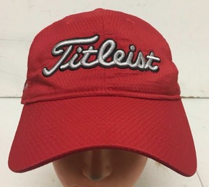 Red Titleist Golf Hat Golfers Hat Red Adjustable Golf Club Hat C3 | eBay