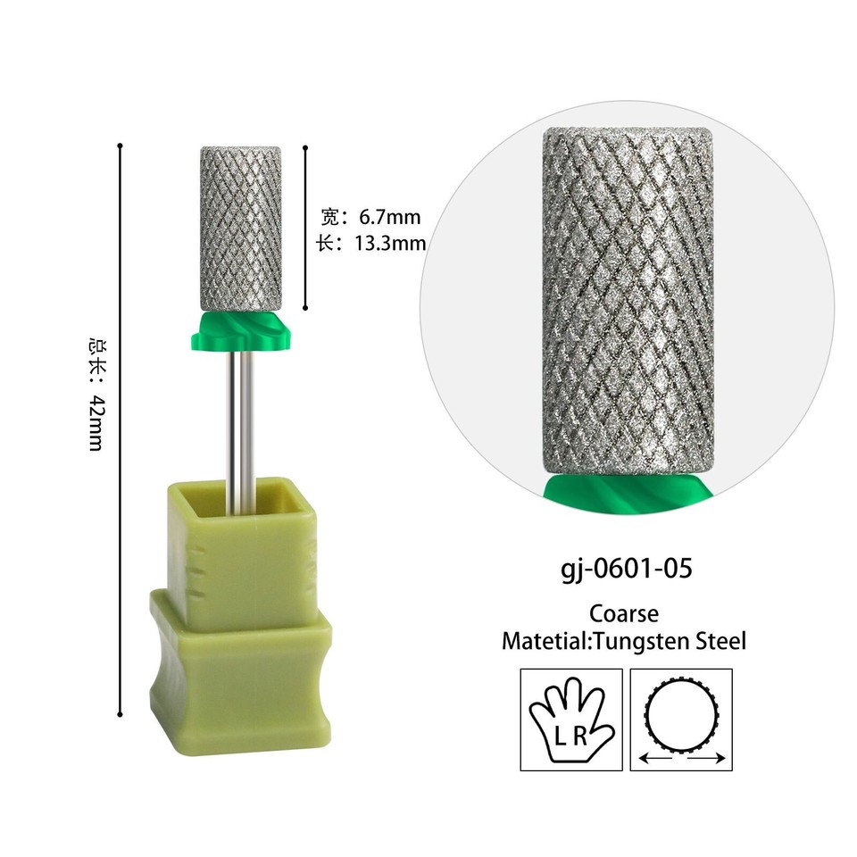 Coarse Size Nail Drill Bit File 3/32 Head Tungsten Steel Manicure ...