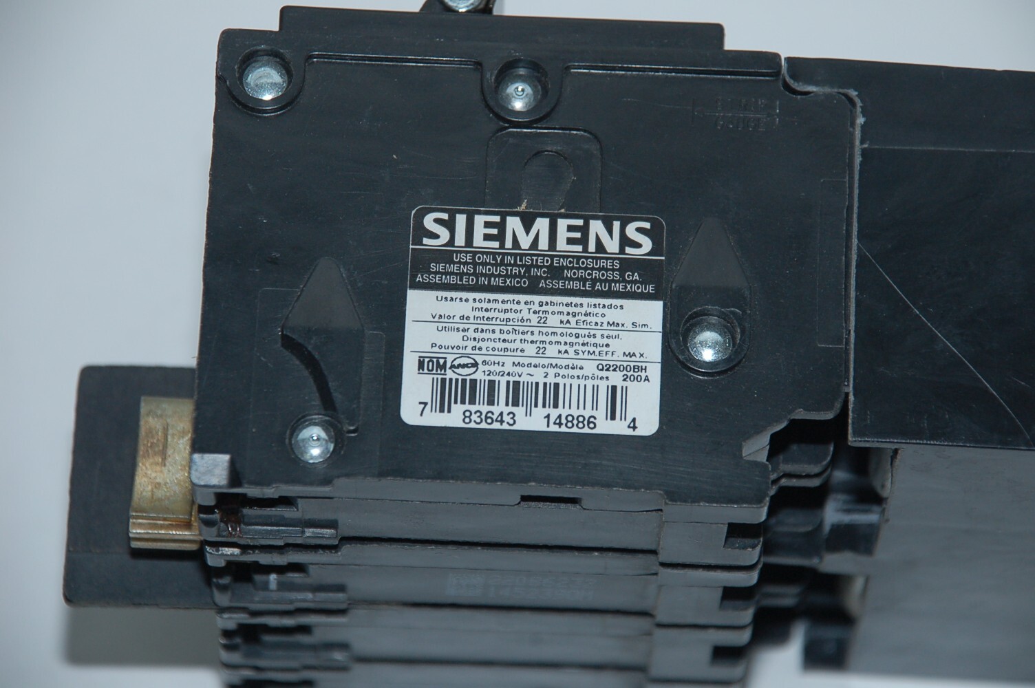 Siemens Q2200BH 200A 4 Pole 120/240-Volt 22K type QPPH Circuit Breaker ...