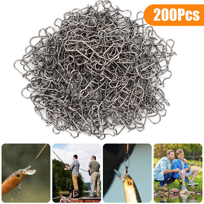 200Pcs Fishing Snaps Fish Duo Lock Snap Stainless Steel Quick Change ...