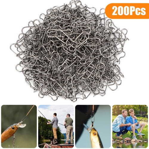 200Pcs Fishing Snaps Fish Duo Lock Snap Stainless Steel Quick Change ...