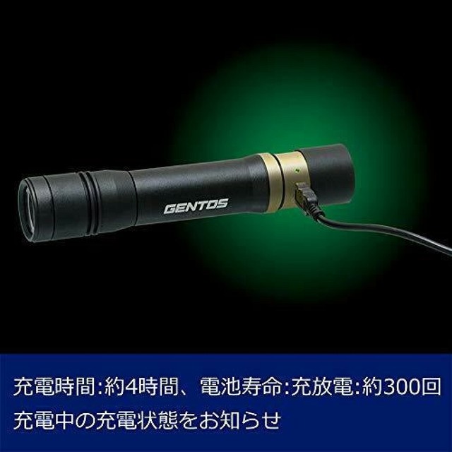 GENTOS LED Flashlight USB Rechargeable 800 Lumens 7 Hours Rx-186rs ...