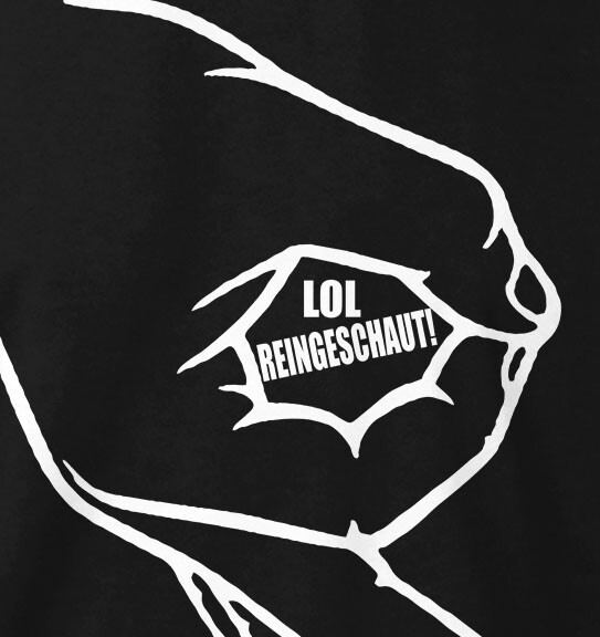 Reingeschaut Herren T-Shirt LOL Spiel You Looked Circle Hand Game Fun ...