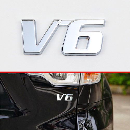 Chrome V6 Badge Fender Emblem V 6 Logo Number Letters Words Sticker ...