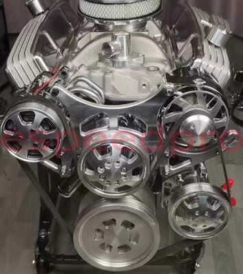 Small Block Chevy SBC 283 350 400 Aluminum Serpentine Kit Front Drive ...
