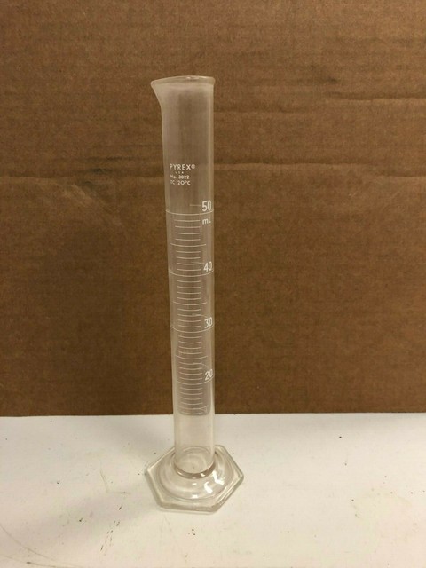 Pyrex 3022 Graduated Mixing Cylinder 50 mL Chemistry Lab Glassware | eBay