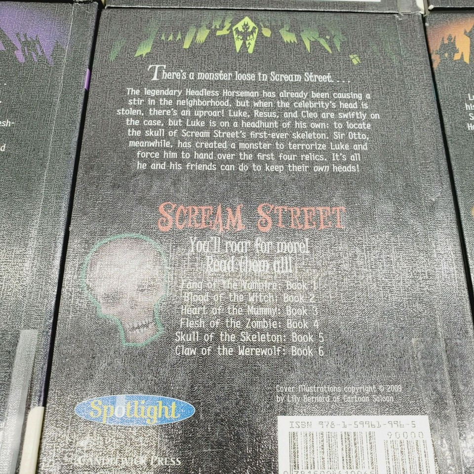 2008-2009 Scream Street books 1-6 Hardcover Ex-Library Edition by Tommy ...