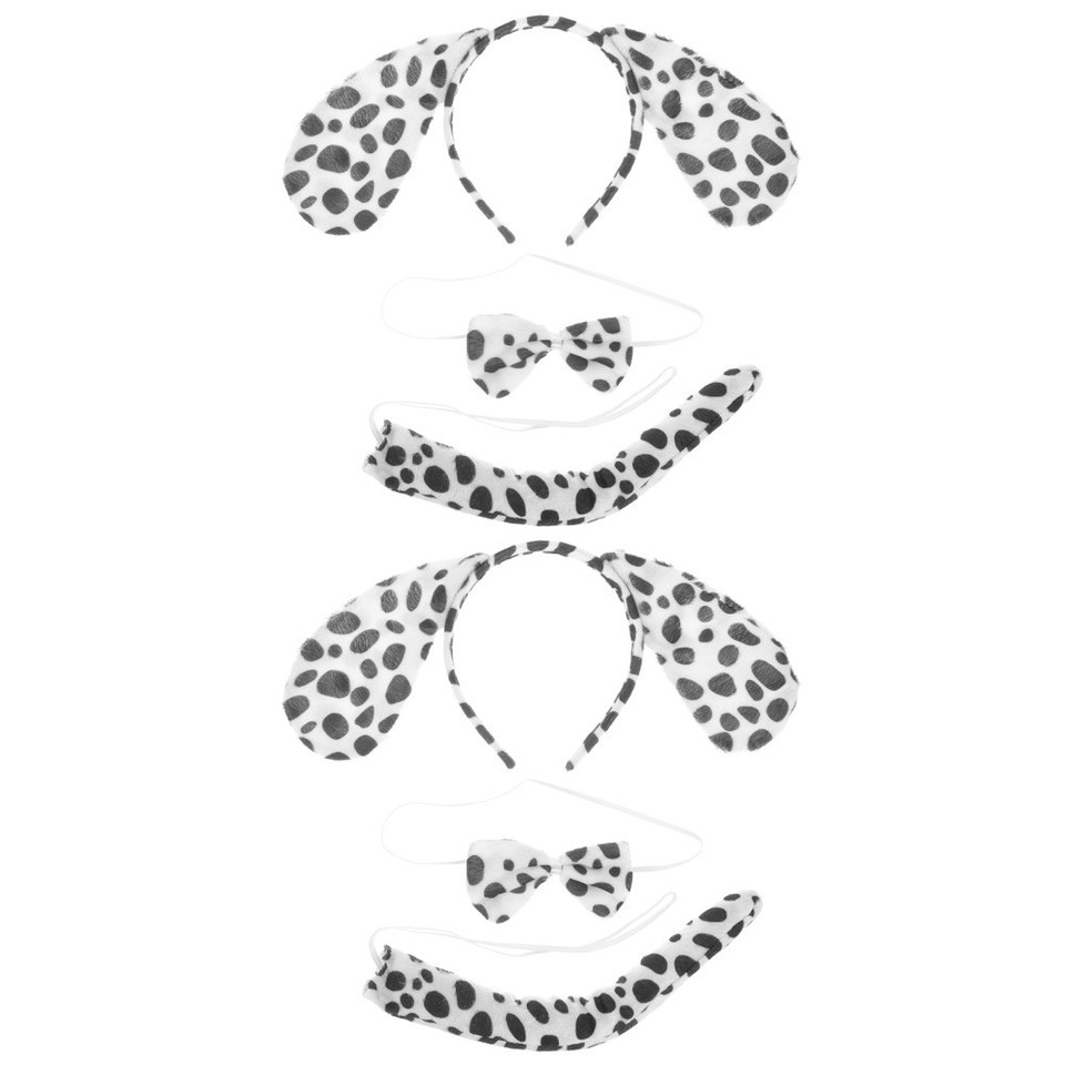 2 Sets Dog Ear Halloween Party Hair Hoops Bow Ties Tails Cosplay ...
