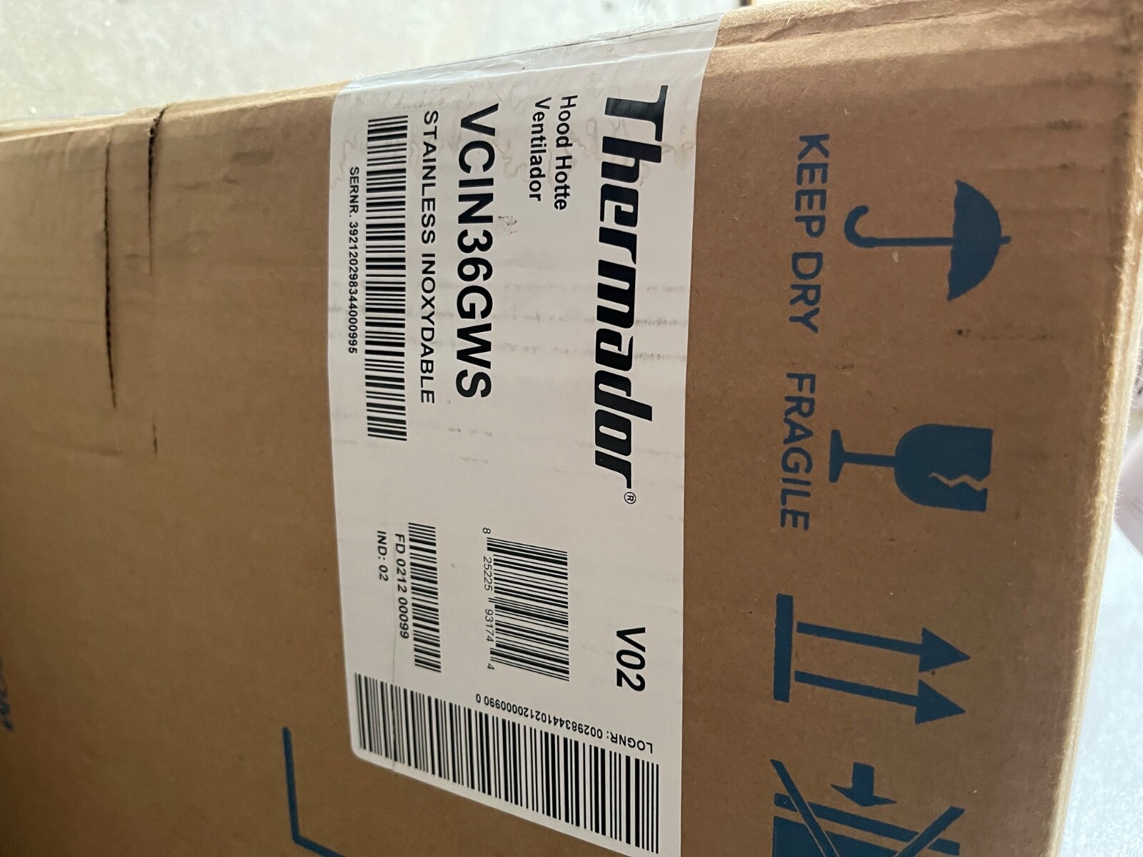 Thermador VCIN36GWS 33cm Integrated Rangehood - Silver for sale online ...