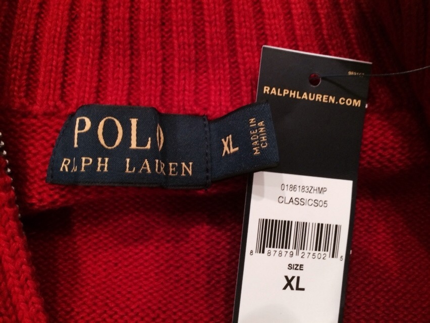 NWT Ralph Lauren Polo Men's Half Zip Mock Neck Red Sweater Size XL | eBay