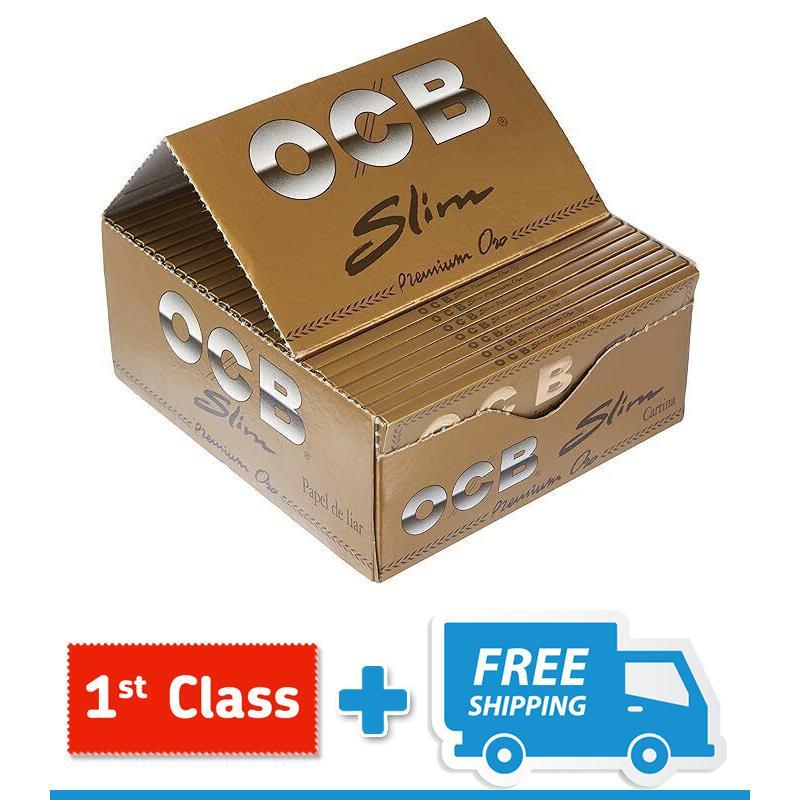 OCB GOLD Slim Premium One King Size Rolling Smoking Papers Skins Rizla ...