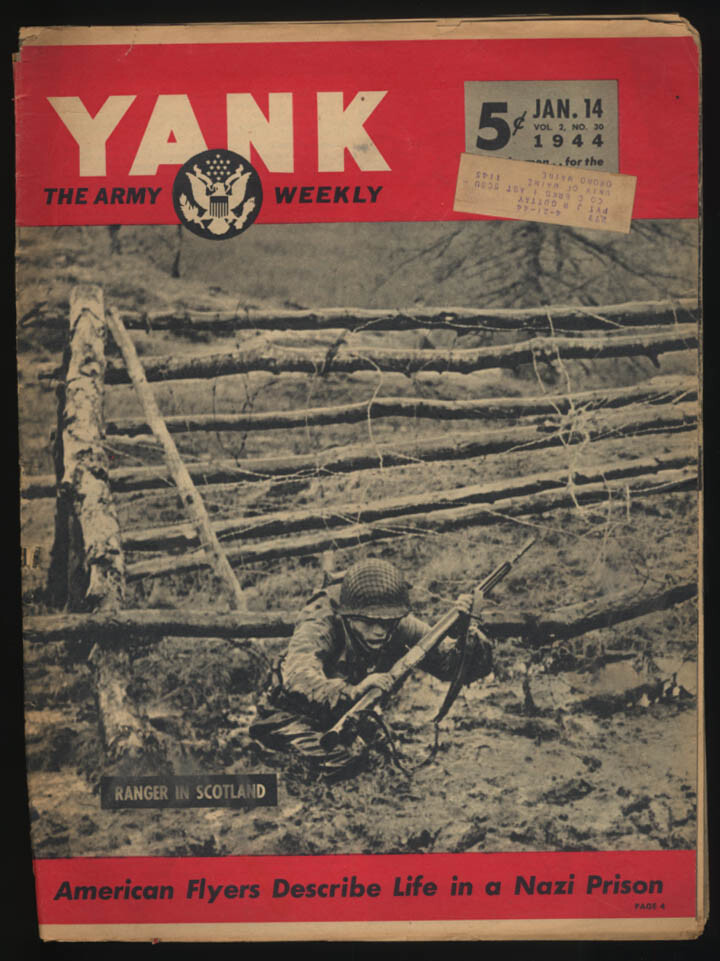 YANK 1/14 1944 AAF Flyers in Nazi Prison; India Soldiers; Virginia Mayo ...