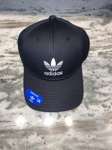 Adidas Men Original Zig Stretch fit Cap Black With White Logo Size L/XL ...