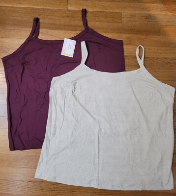 LuLaRoe Cami Size 3XL, 2-Pack: One Solid Plum, One Vertical Striped ...