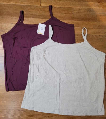 LuLaRoe Cami Size 3XL, 2-Pack: One Solid Plum, One Vertical Striped ...