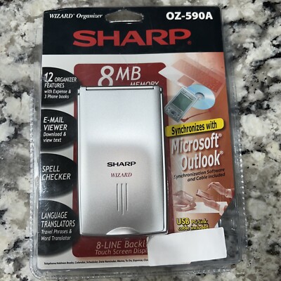 Sharp Wizard Electronic Organizer Model OZ-590A Power USB Cable Manual ...