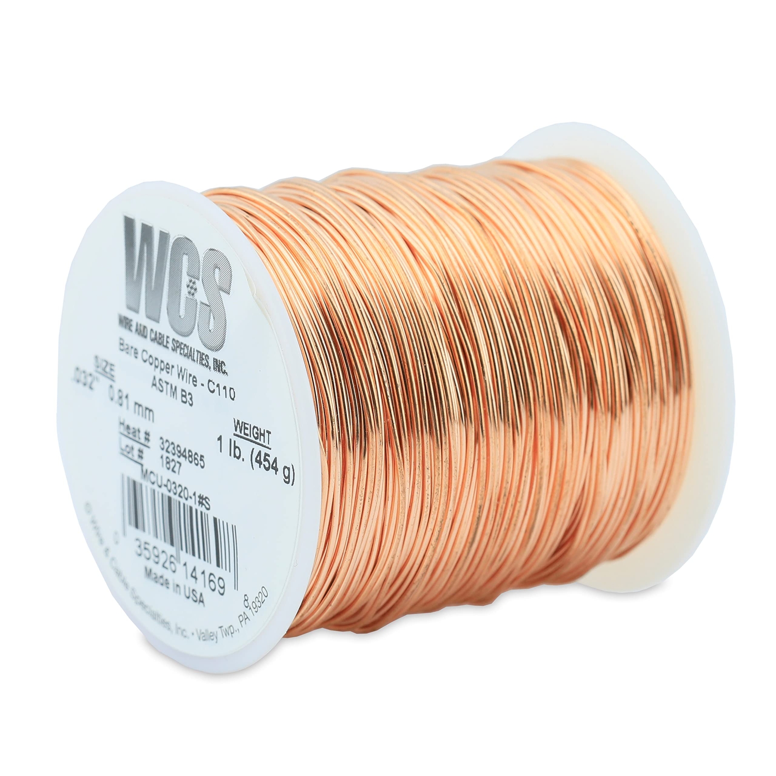 Wcs Bare Copper Wire C110 Astm B3 Ms20995cu .0320 In 0.81 Mm 20 Gauge ...