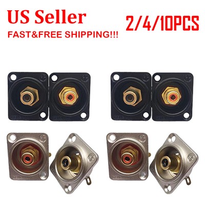 2/4/10X Female RCA Panel Mount Chassis Socket Connector 86 Panels Gold ...