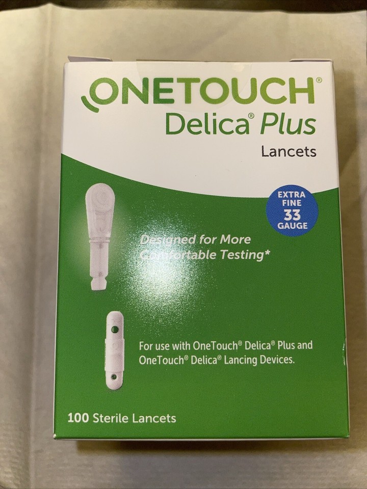 ONE TOUCH DELICA PLUS LANCETS (One Boxe of 100) EXP 2028/01/31.Ex. Fine ...