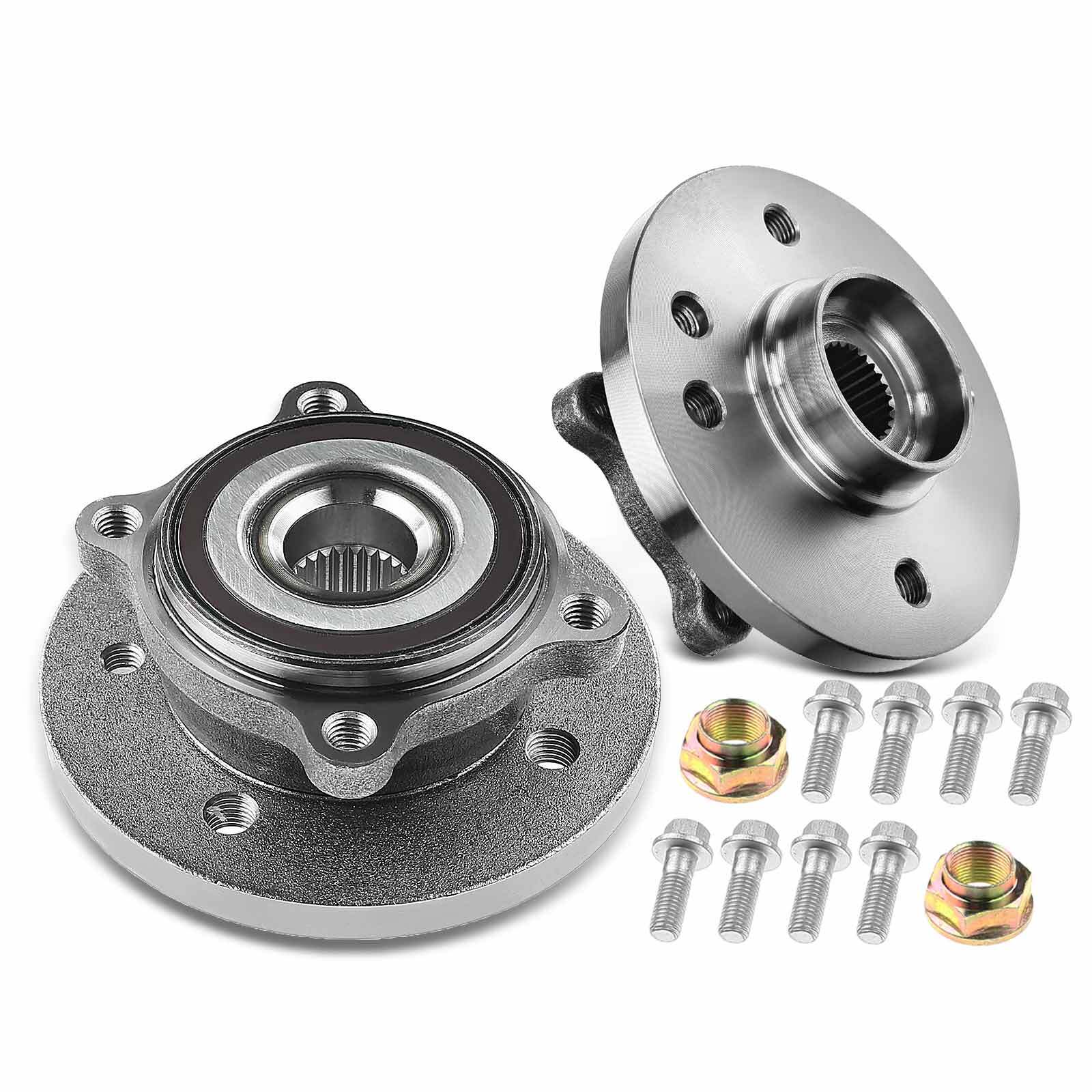 2x WHEEL BEARING HUB & 12MM BOLTS FRONT FOR MINI R50 R52 R53 COOPER ONE ...